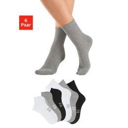 H.I.S. H.I.S Damen Sportsocken "Sneaker Socken und Tennissocken f&uuml;r Damen und Herren", Gr. 43, schwarz, Baumwollmischung, unifarben, Socken, mit zwei L&auml;ngen