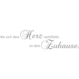 OTTO home Wandspruch &raquo;Wo sich dein Herz wohlf&uuml;hlt, ist dein Zuhause&laquo; Wandaufkleber, selbstklebend, r&uuml;ckstandslos abziehbar, Sticker, Spruch grau Vinyl