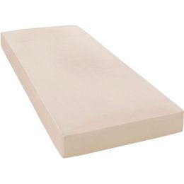 Janine Spannbettlaken &raquo;ELASTIC 5002&laquo; f&uuml;r Matratzen bis 35 cm H&ouml;he, 95% Baumwolle, hochwertig, langlebig beige Jersey-Elasthan, Obermaterial: 95% Baumwolle, 5