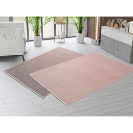OCI DIE TEPPICHMARKE Teppich &raquo;JOKER OF STRIPES&laquo; rechteckig 5 mm H&ouml;he Wendeteppich, weiche flache Oberfl&auml;che, beidseitig nutzbar grau Polyester B : 