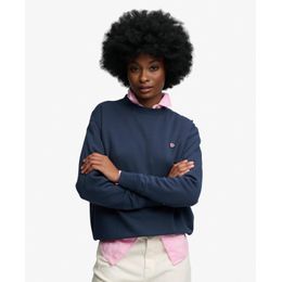 Superdry Damen Sweatshirt "ESSENTIAL HERITAGE CREW", blau, Gr. XXL, unifarben, Sweatware, Obermaterial: 100% Baumwolle, Sweatshirts, mit Baumwolle