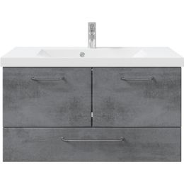 Badm&ouml;bel-Set &raquo;Quickset 945 Mineralmarmor-Waschtisch mit Unterschrank, 99 cm breit&laquo; 1 Stk. tlg. grau Einheitsgr&ouml;&szlig;e