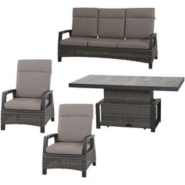 siena GARDEN Gartenlounge-Set &raquo;Corido&laquo; 4 Stk. tlg. grau Aluminium Einheitsgr&ouml;&szlig;e