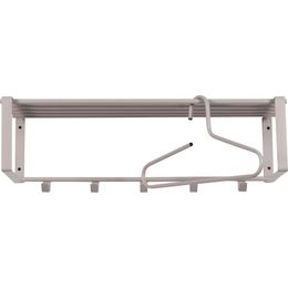 SPINDER DESIGN Garderobenleiste &raquo;REX&laquo; Wandgarderobe aus Stahl mit Hutablage und 5 bzw. 7 Haken grau Stahl B/H/T: 70cm x 19cm x 29cm