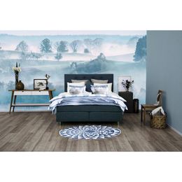 Home Affaire Boxspringbett &raquo;Nordica&laquo; inkl. Topper, auch in &Uuml;berl&auml;nge 200/220 cm blau Struktur (100% Polyester) Struktur, Liegefl&auml;che B/L: 160cm x 
