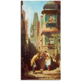 Artland Leinwandbild &raquo;Der ewige Hochzeiter. Um 1855/58&laquo; Paar 1 Stk. tlg. auf Holzrahmen gespannt braun Leinwand B/H/T: 30cm x 60cm, Leinwandbild Paar 