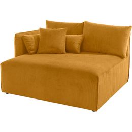 OTTO home Ottomane &raquo;N&ouml;re&laquo; kurzes Lounge-Modul - zum Zusammenstellen, Breite 138 cm, Tiefe 128 cm gelb 100% Polyester B/H/T: 138cm x 86cm x 128cm, 