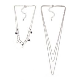 Firetti Damen Ketten-Set &raquo;teilweise mit Herzen und runden Anh&auml;ngern, mehrreihig, einzeln tragbar&laquo; grau Metall, L: 45,5 53,5