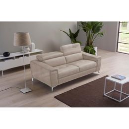 Egoitaliano 2,5-Sitzer &raquo;Francine, Designsofa, Loungesofa, Breite 213 cm, Fu&szlig;farbe chrom&laquo; Designfu&szlig;, Luxus-Microfaser Lederoptik, opal grau grau Luxus-Micofaser 