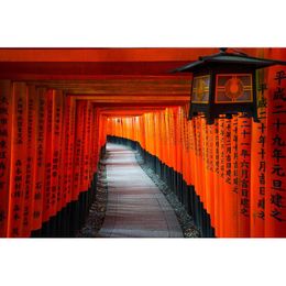 papermoon Fototapete &raquo;KYOTO TEMPEL-JAPAN BAMBUS ALLEE BUDDHA WANDTAPETE DEKO&laquo; bunt Vlies B/L: 2,5m x 1,86m, Bahnen: 5 Stk.