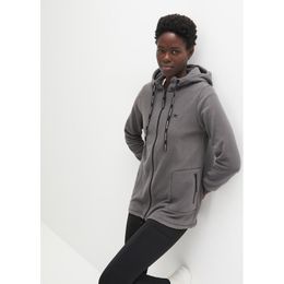 bonprix Damen bonprix Fleecejacke mit Kapuze A-Linien-Schnitt, Langarm-Design, aus 100% Polyester, Regular Fit 56/58 (XXXL)