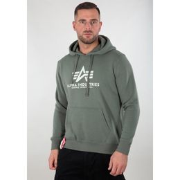 Alpha Industries Herren Kapuzensweatshirt &raquo;Basic Hoody&laquo;, Baumwollmischung, regular fit gr&uuml;n L