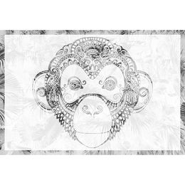 ARCHITECTS PAPER Fototapete &raquo;Atelier 47 Monkey Pattern 1&laquo; orientalisch glatt Vlies, Wand, Schr&auml;ge, Decke wei&szlig; Vlies B/L: 4m x 2,7m