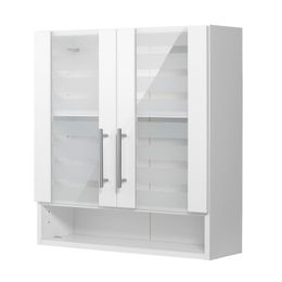 Welltime H&auml;ngeschrank &raquo;Jaca&laquo; Breite 60 cm, mit MDF Hochglanz-Fronten wei&szlig; Holzwerkstoff, MDF wei&szlig;, B/H/T: 60cm x 64cm x 20cm, T&uuml;ren: 2 Stk.