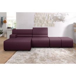 Egoitaliano Ecksofa &raquo;Babouche, Designsofa mit au&szlig;ergew&ouml;hnlichem Sitzkomfort zum Wohlf&uuml;hlen&laquo; lila 100% Polyester. Wasserabweisende Mikrofaser. B/H/T: 384cm x 98cm,