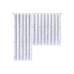 Weckbrodt-Gardinen Gardine &raquo;Lasa&laquo; Smokband 1 Stk. tlg. Voile, bedruckt, halbtransparent, Beschwerungsband, nach Ma&szlig; blau Voile, Polyester 175cm, Smokband, 525cm
