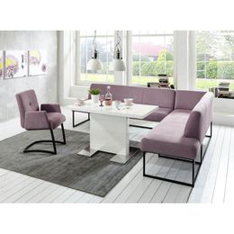 exxpo - sofa fashion Eckbank &raquo;Affogato, hoher Sitzkomfort, bequem&laquo; Frei im Raum stellbar lila Struktur: Webvelour 100% Polyester B/H/T: 197cm x 82cm x