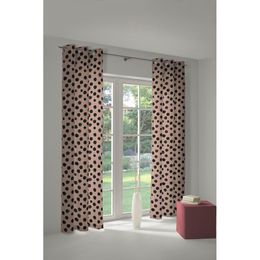 Adam Vorhang &raquo;Dots&laquo; &Ouml;sen 1 Stk. tlg. aus Leinen und Bio-Baumwolle lila Jacquard, Baumwolle (Bio-Baumwolle), Leinen 145cm, &Ouml;sen, 145cm
