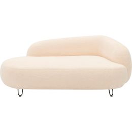 LOOKS by Wolfgang Joop Ecksofa &raquo;Looks XVI L-Form&laquo; beige 100% Polyester B/H/T: 183cm x 75cm x 105cm, Flausch, Longchair rechts, F&uuml;&szlig;e: Metall schwarz