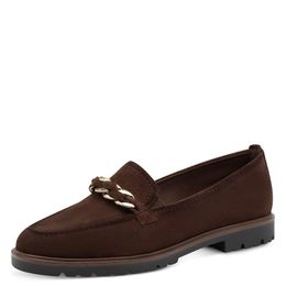 Tamaris Herren Slipper Loafer, Schlupfschuh, Halbschuh mit modischer Zierkette braun 38