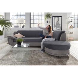 Trendmanufaktur Ecksofa &raquo;Rondo 3, zeitlos & bequem, Materialmix, L-Form, Breite 265cm&laquo; wahlweise mit Federkern f&uuml;r mehr Komfort, wahlweise mit 