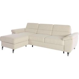 Sit & More sit&more Ecksofa &raquo;Sorano L-Form&laquo; wahlweise mit Schlaffunktion und Bettkasten beige B/H/T: 250cm x 88cm x 161cm, Struktur fein, Recamiere links,mit 