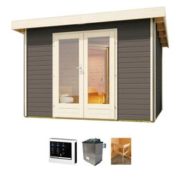 Konifera Saunahaus &raquo;Maiko 1 SET A&laquo; Ofen 9 KW externe Strg easy grau Saunaofen, externe Steuerung, 9 kW