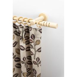 Garesa Gardinenstange &raquo;PEMPIA&laquo; &Oslash; 20 mm 1 l&auml;ufig-l&auml;ufig Wunschma&szlig;l&auml;nge Vorhanggarnitur, verl&auml;ngerbar, Knopf m.Ausschnitten, mit Ringen beige 