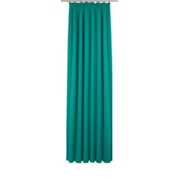 Adam Vorhang &raquo;Uni Collection&laquo; Kr&auml;uselband 1 Stk. tlg. aus 100% Bio-Baumwolle, Vorhang nach Wunschma&szlig; blau Baumwolle (Bio-Baumwolle) 385cm, Kr&auml;uselband, 