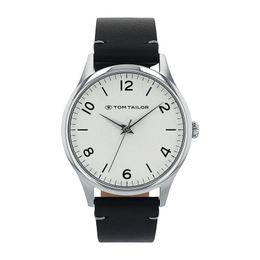 Tom Tailor Herren Tom Tailor Quarzuhr Armbanduhr, Herrenuhr, Lederarmband, analog schwarz Einheitsgr&ouml;&szlig;e