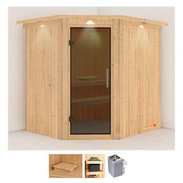Karibu Sauna &raquo;Siirin&laquo; Set, Ofen 9 kW integr. Strg beige Saunaofen, integrierte Steuerung, 9 kW