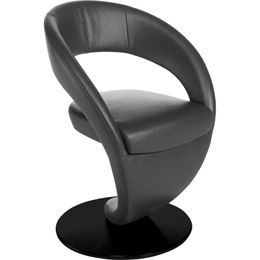 K+w Komfort & Wohnen K+W Komfort & Wohnen Esszimmerstuhl &raquo;Wave, Drehstuhl&laquo; () Design-Drehstuhl, schwarzer Drehteller braun Bronco: Nappaleder pigmentiert, Dickleder, 1, 3/