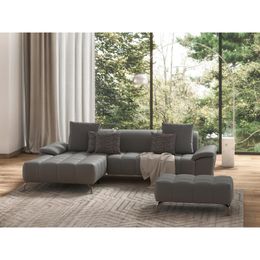 Sit & More sit&more Ecksofa &raquo;Cool L-Form&laquo; wahlweise mit Kopfteilverstellung und Vorziehsitz, motorisch grau B/H/T: 290cm x 79cm x 185cm, Luxus-Microfaser 