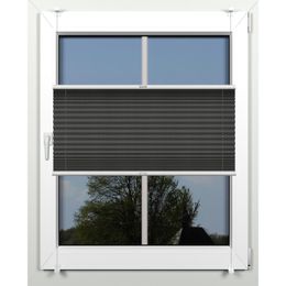 Indeko Plissee &raquo;simple&laquo; Lichtschutz ohne Bohren verspannt mit Klemmtr&auml;gern, nach Ma&szlig; grau Obermaterial: 94% Polyester, 6% sonstige Fasern 130cm, 60cm