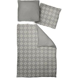 Adam Bettw&auml;sche &raquo;Romantic Puligny light&laquo; 2 Stk. aus 100 % Bio-Baumwolle, 2 teilig - Bettw&auml;sche Set grau Renforc&eacute;, Obermaterial: 100% Baumwolle B/L: 135cm x