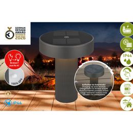 Briloner Leuchten LED Au&szlig;en-Tischleuchte &raquo;POGA&laquo; LED-Modul 1 Stk. 16x20 cm, Akku tauschbar, Indoor/Outdoor, Wohnzimmer, Balkon grau 1, &Oslash; 16cm H: 20cm, 1 Stk.