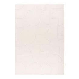 Kayoom Teppich &raquo;Niburi 425&laquo; rechteckig 10 mm H&ouml;he weicher Kurzflor, modern gemustert, Wohnzimmer wei&szlig; Polyester B : 160cm 1 Stk., 10mm, L: 230cm