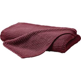 Primera Wohndecke &raquo;Strick&laquo; mit einer hochwertigen Randverarbeitung, Kuscheldecke rot Polyacryl B/L: 130cm x 170cm
