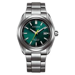 Citizen Herren Quarzuhr Armbanduhr, Solar, Herrenuhr, analog, Big Date silber Einheitsgr&ouml;&szlig;e