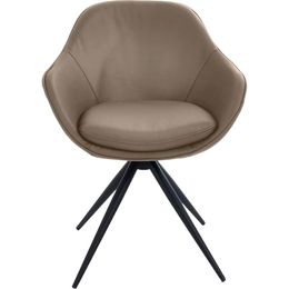 K+w Komfort & Wohnen K+W Komfort & Wohnen Drehstuhl &raquo;ZOOM&laquo; () 4-Fu&szlig; Drehstuhl mit Gestell aus Metall schwarz Struktur grau B/H/T: 60cm x 83cm x 57cm, Leder Longlife BRONCO