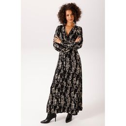 Aniston Casual Damen Aniston CASUAL Maxikleid mit raffiniertem Knoten am Dekollet&eacute; - NEUE KOLLEKTION schwarz-wei&szlig; 46, N-Gr
