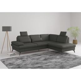 Sit & More sit&more Ecksofa &raquo;Morris L-Form, inkl. Sitztiefenverstellung&laquo; wahlweise mit Armteilverstellung, Schlaffunktion & Bettkasten grau B/H/T: 262cm x 82cm x
