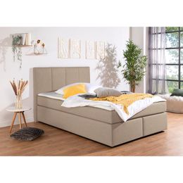Home Affaire Boxbett &raquo;Fidan&laquo; wahlweise mit Bettkasten, in H2, H3 & H4 erh&auml;ltilich beige Struktur Ohne Bettkasten, Liegefl&auml;che B/L: 140cm x 200cm, 