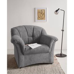 DOMO collection Sessel &raquo;Papenburg zeitlose R&uuml;ckensteppung, elegante Armlehne&laquo; in gro&szlig;er Farbvielfalt grau Struktur ( 90% Polyester, 10% Polyacryl);