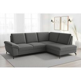 Sit & More sit&more Ecksofa &raquo;Chelsea L-Form, B: 264 cm, mit Armteil-& Sitztiefenverstellung&laquo; optional Schlaffunktion und Bettkasten grau 100% Polyester B/H/T: 