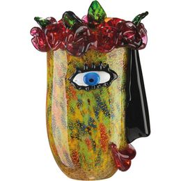 Casablanca by Gilde Tischvase &raquo;Floro&laquo; dekorative Vase aus Glas, Blumenvase bunt Glas B/H/T: 20cm x 31,5cm x 17cm