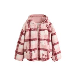 Baker by Ted Baker Fleece Jacket girl size 128 Rose / Burgundy / White