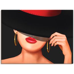 Artland Leinwandbild &raquo;Die Lady von der Rennbahn&laquo; Frau 1 Stk. tlg. auf Holzrahmen gespannt rot Leinwand B/H/T: 60cm x 45cm, Leinwandbild Frau Querformat, 1 Stk