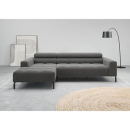 Home Affaire Ecksofa &raquo;Claya, 258 cm breit, L-Form, Kopfteilverstellung&laquo; Moderne Steppung, weicher Polsteraufbau & saugroboterfreundliche H&ouml;he 95% 