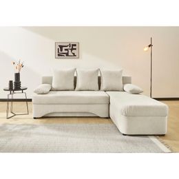 Jockenh&ouml;fer Ecksofa &raquo;L-Form, B: 191 cm,&laquo; mit Schlaffunktion & Bettkasten beige Korpus: 100% Polyester;Kissen: 100% Polyester B/H/T: 191cm x 87cm x 142cm, Luxus-